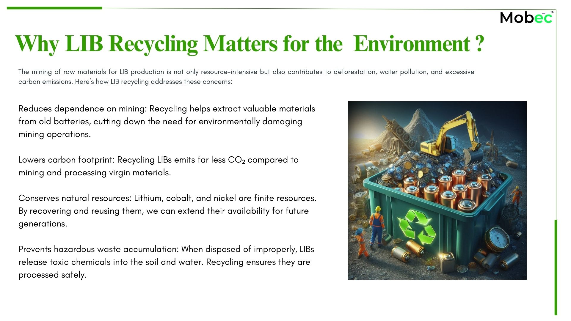 LIB Recycling: How Mobec is providing sustainable solution